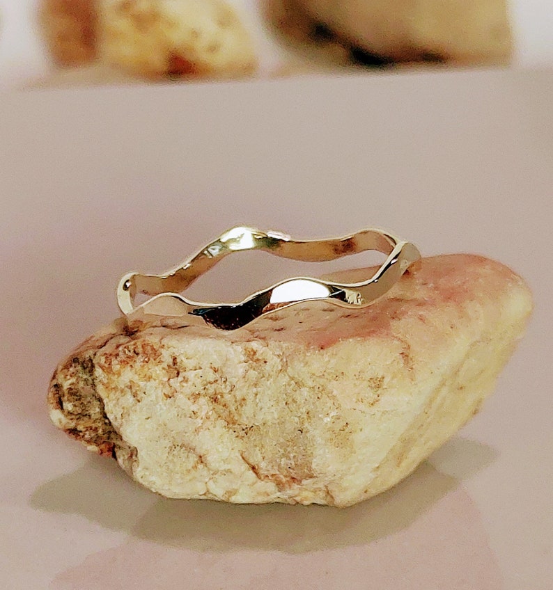Hammered Ring, 14k/10k Solid Gold Thumb Ring - Midi Ring Gold - Gold ...