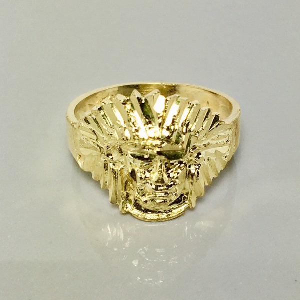 Indian Chief Gold Ring - Etsy