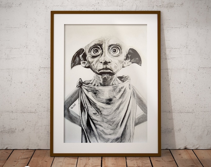 Dobby Print 8.5 X 11 Fan Art Free Elf Wall Decor Movie Poster Gift Film ...