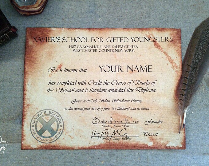 Personalized Xavier's School for Gifted Youngsters Certificate - X-men ...