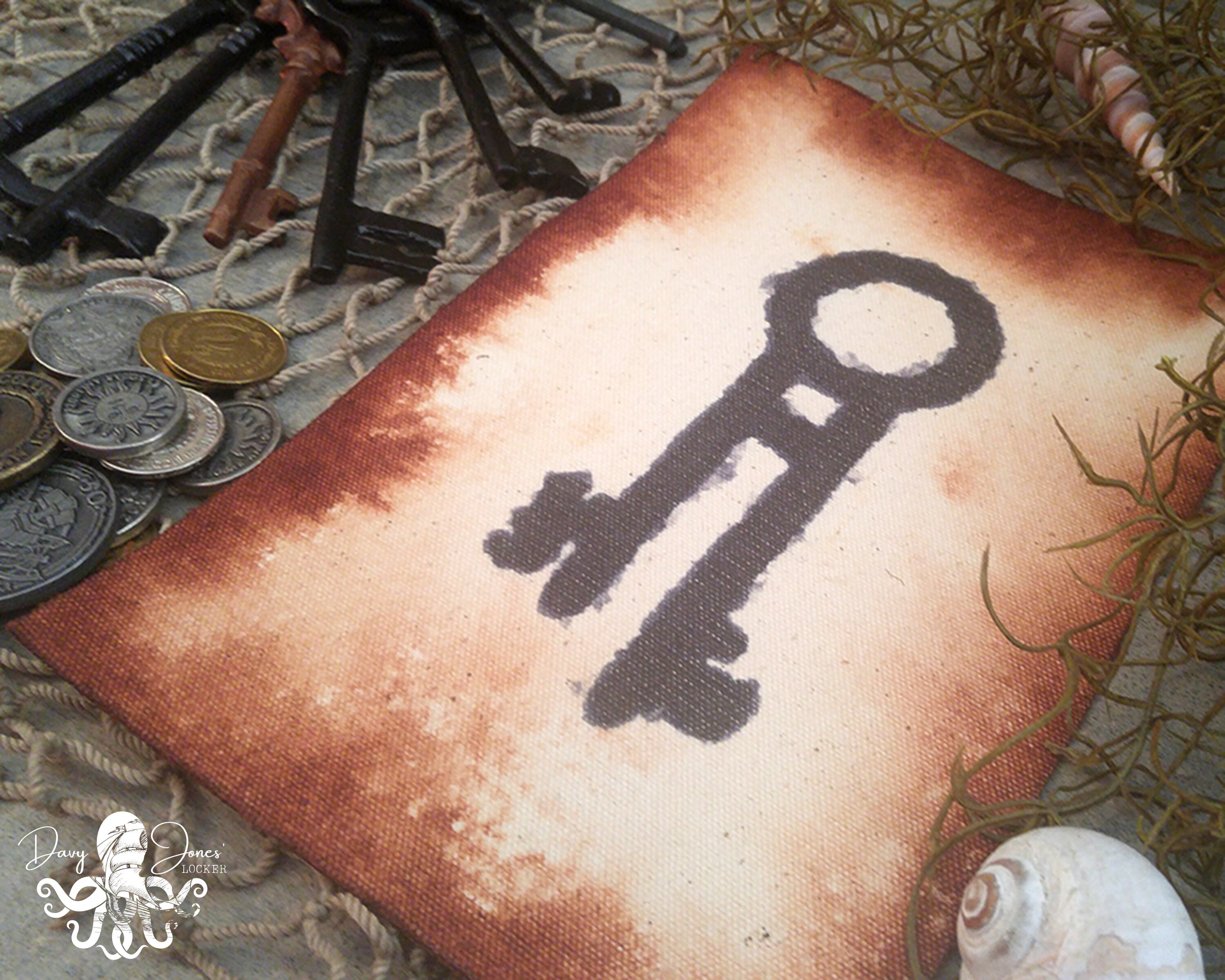 Davy Jones' Key Parchment paper Pirates of the - Etsy Nederland