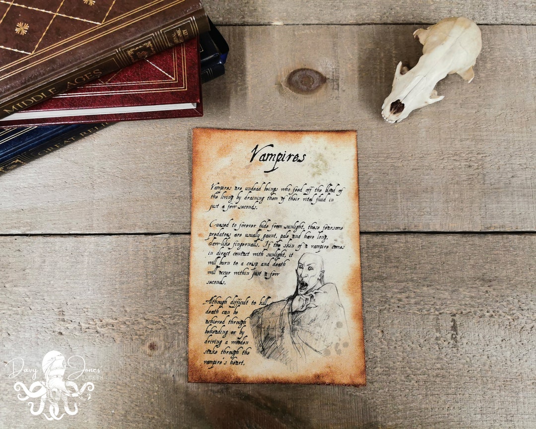 Vampire Scroll Watercolor Bestiary Vampire Art Wall Decor Vampire ...