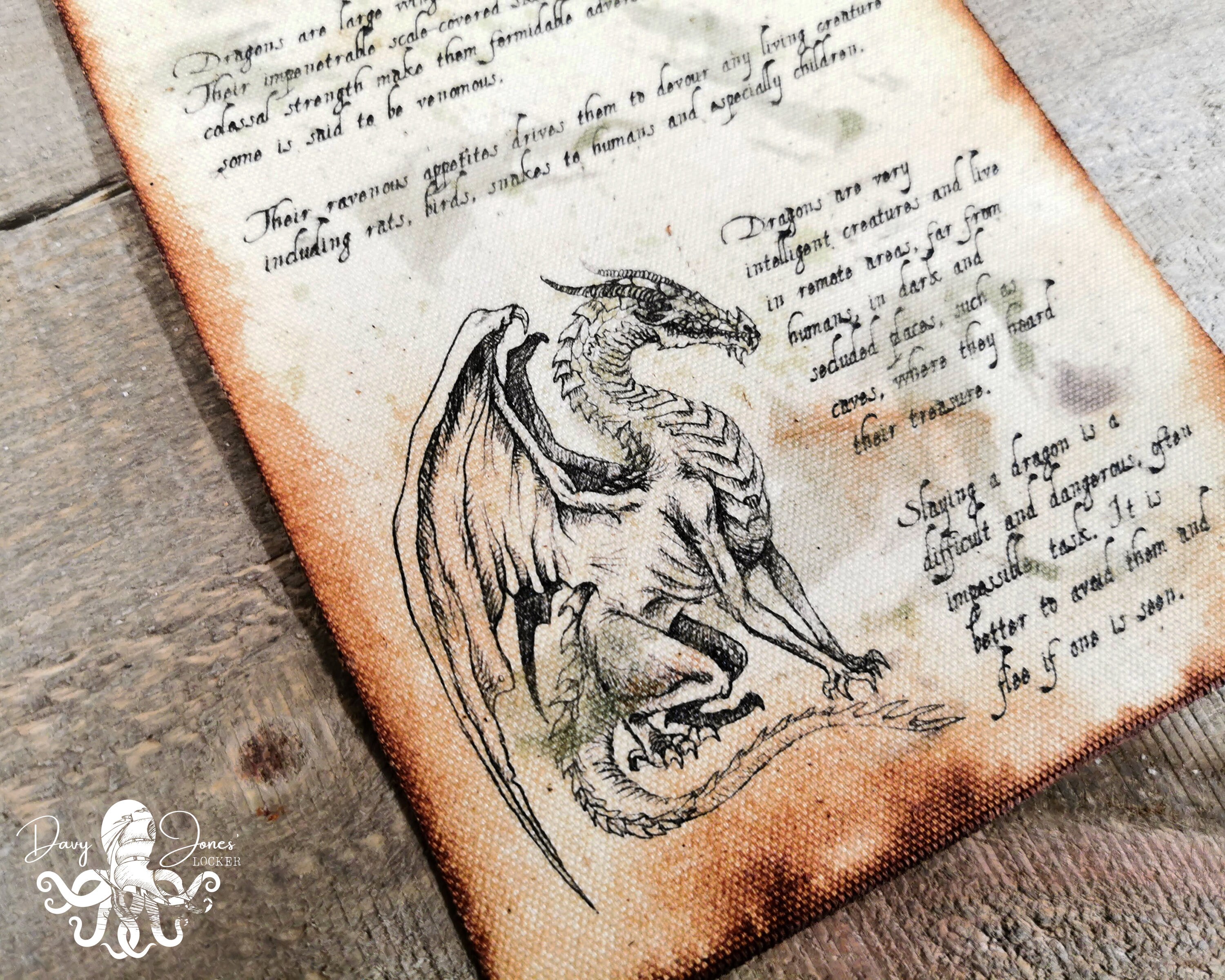 Dragon Scroll Watercolor Bestiary Dragon Art Wall - Etsy Canada