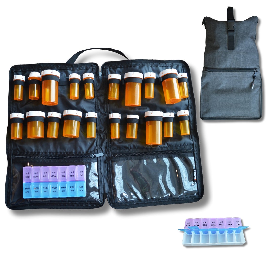 Razbag Medication Organizer: Pill Bottle Storage With Weekly Pill Box ...
