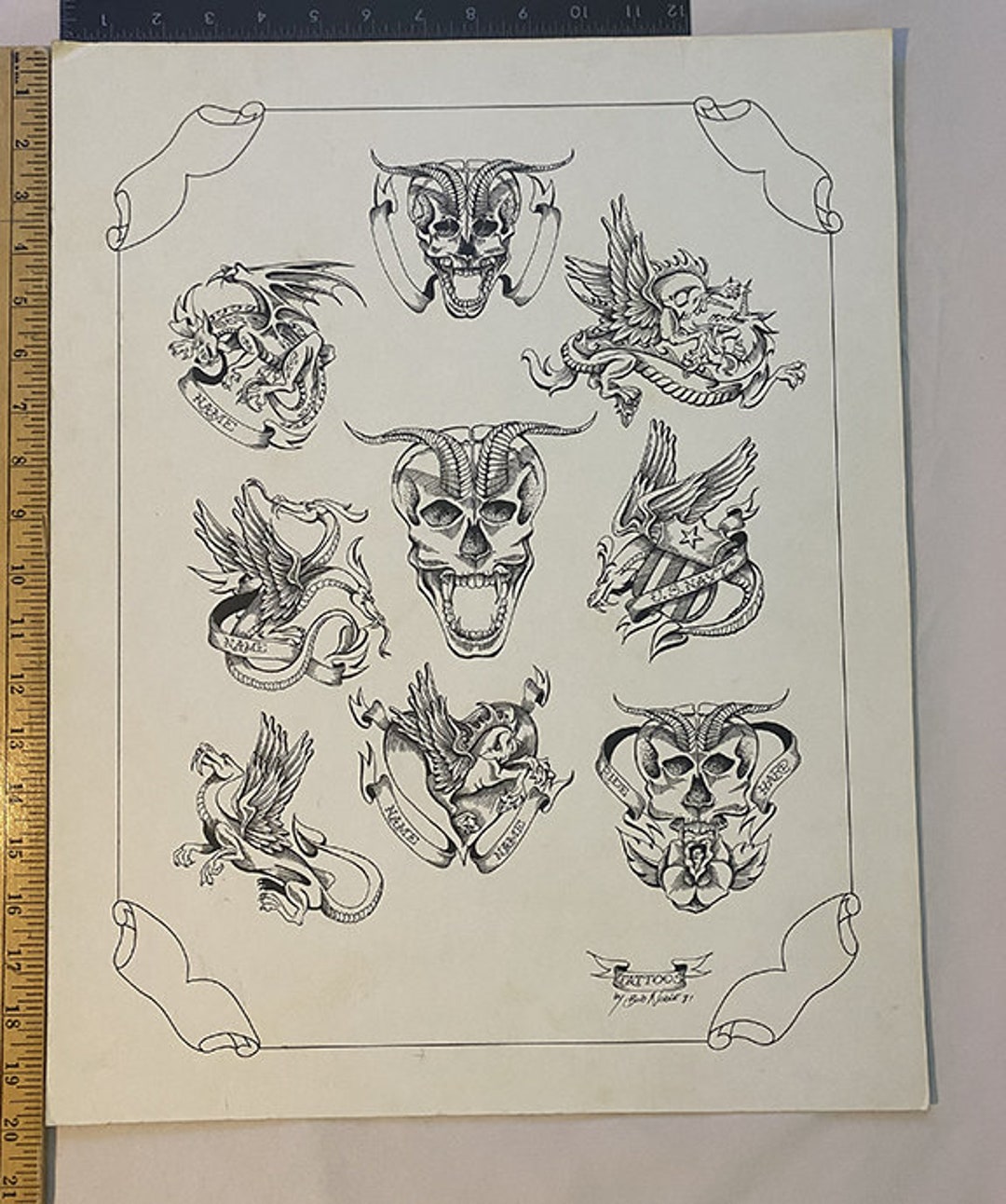 AUTHENTIC Vintage Tattoo Artwork - Etsy