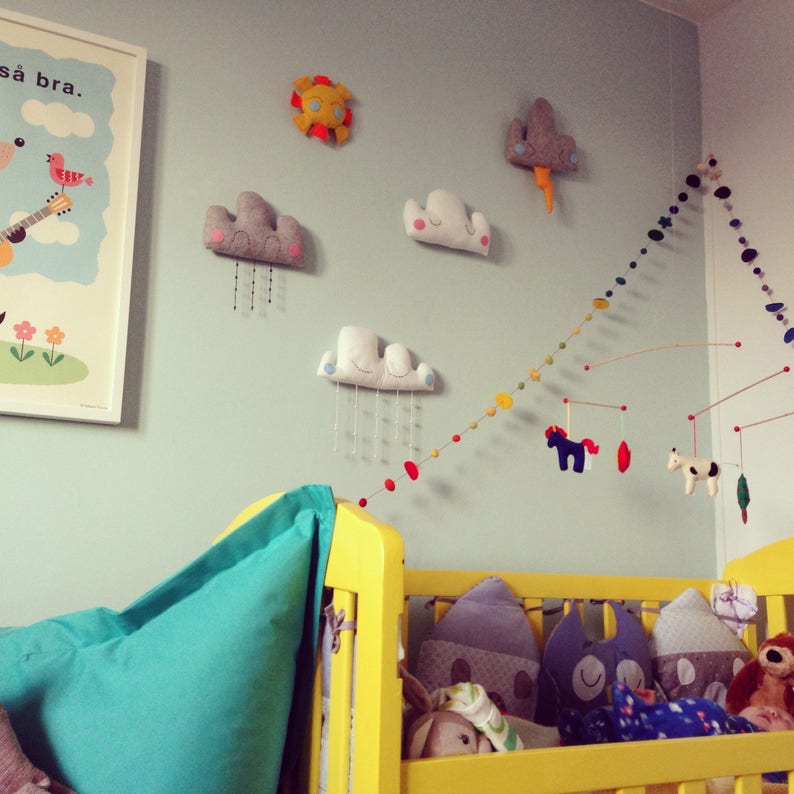 Weather Plushie Felt Wall Decorations - Etsy