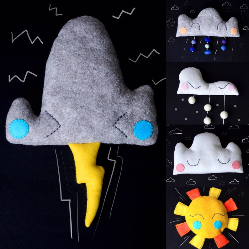 Weather Plushie Felt Wall Decorations - Etsy