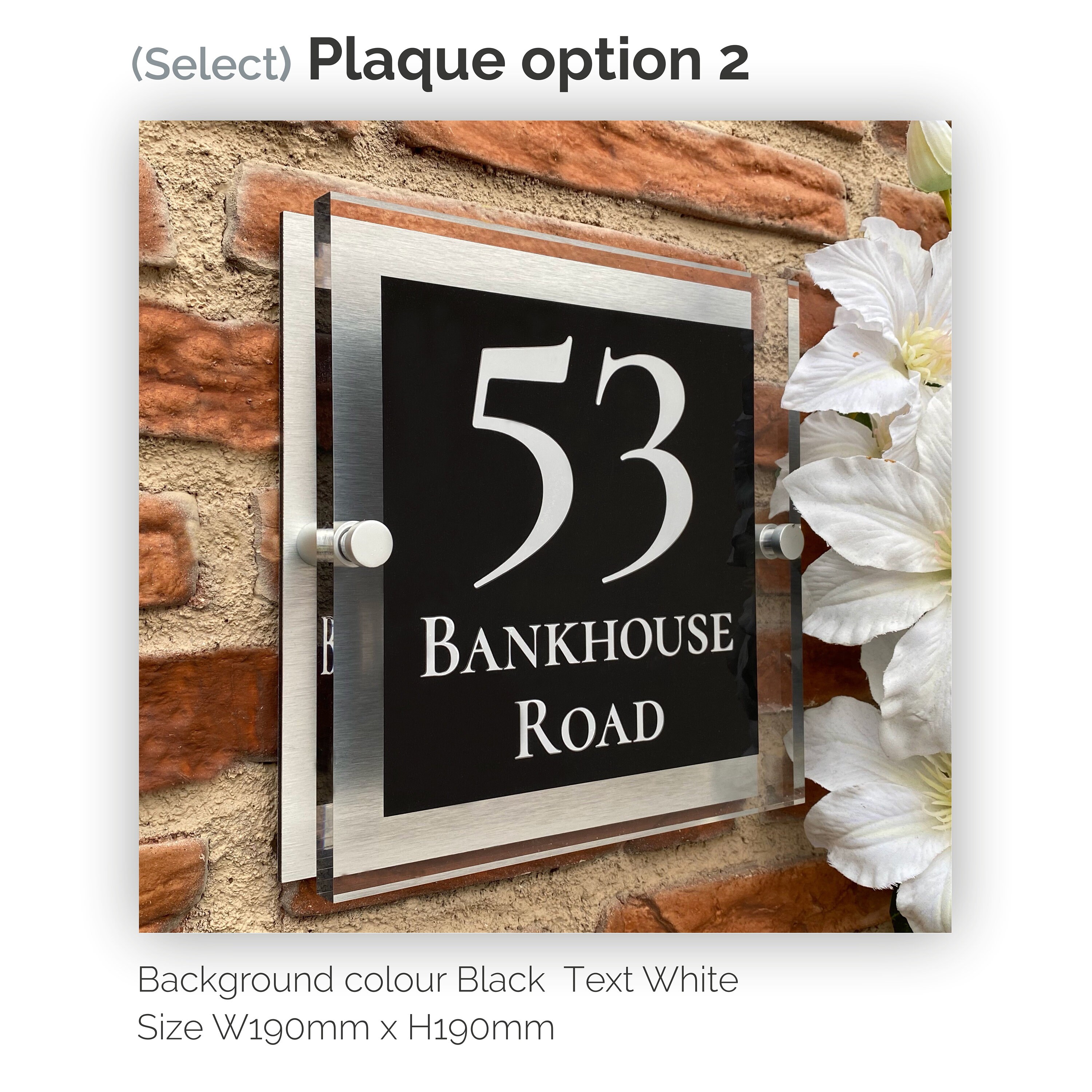 Custom Personalised Numbers Door Gate Sign Block Black House - Etsy ...