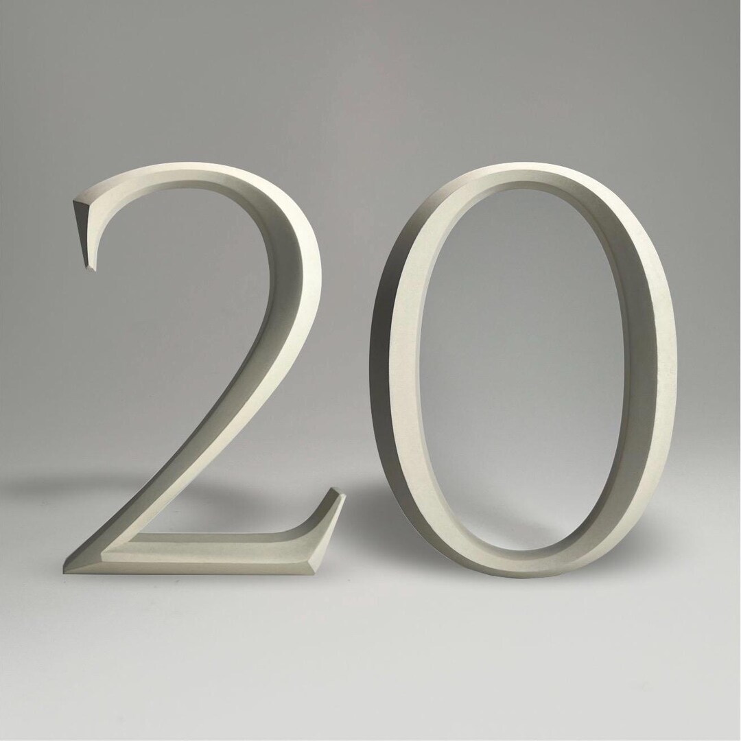 Large House Number Sign - 3D Floating Luxury Cast Stone - 200 Mm - Etsy