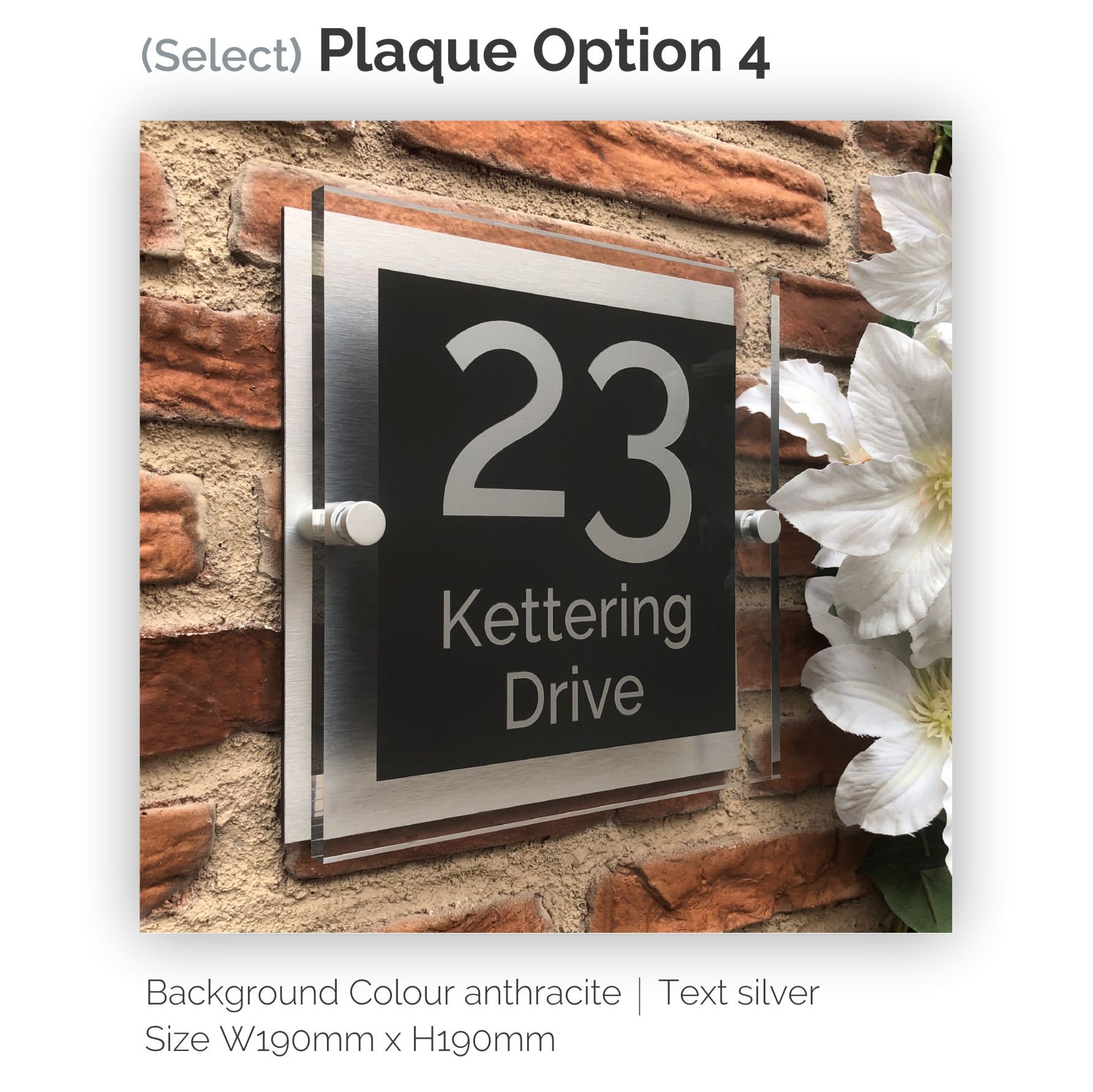 House Number Plaque Anthracite Acrylic Door Signs Modern Personalized ...