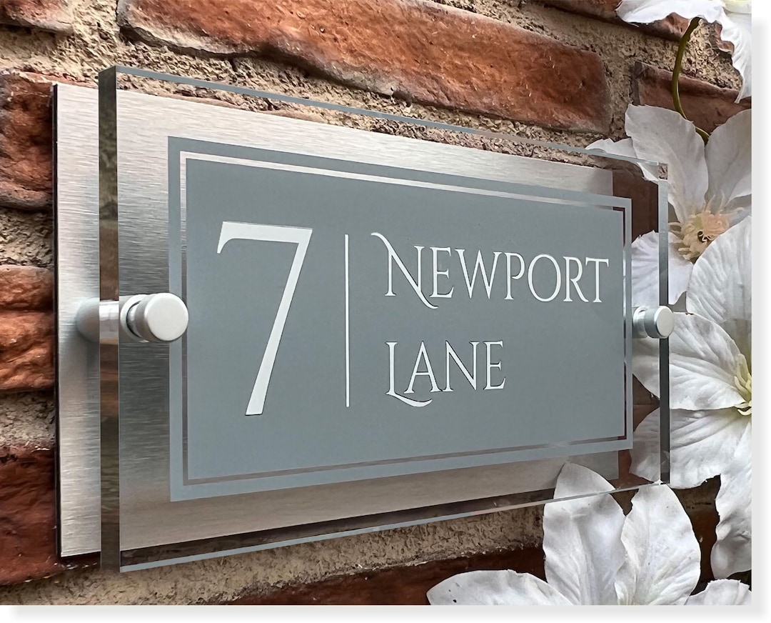 Personalized Home Number Sign, Modern Address Name Plaque Sign - Etsy