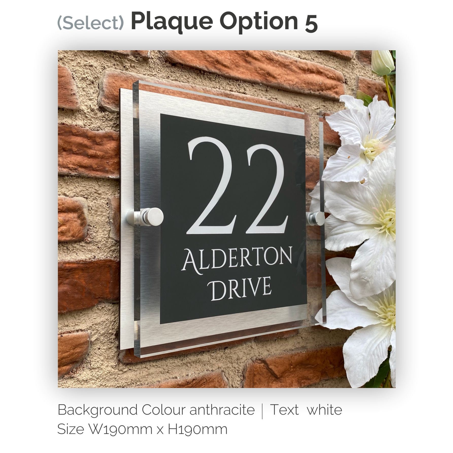 Modern Personalised Home Door Address Wall Plaque Sign Block | Etsy