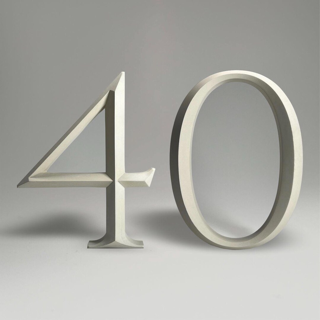 Large House Number Sign - 3D Floating Luxury Cast Stone - 200 Mm - Etsy