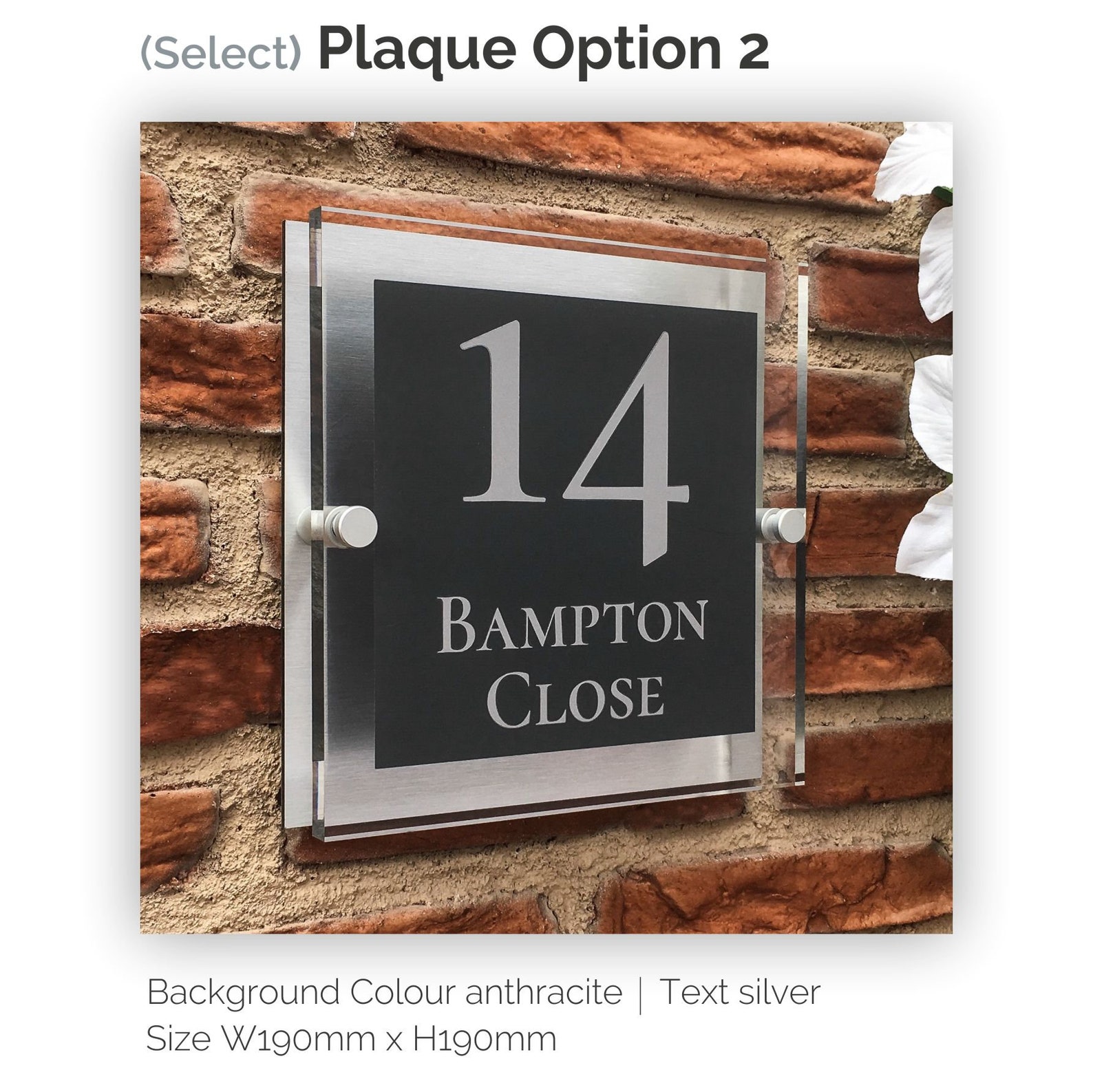 House Number Plaque Anthracite Acrylic Door Signs Modern Personalized ...