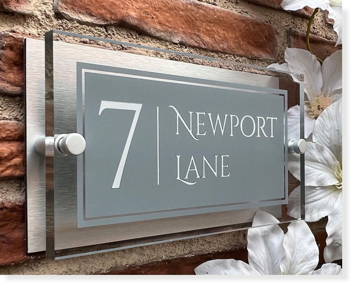 House Number Plaque Rectangle Door Sign 120mm X 225mm - Etsy UK