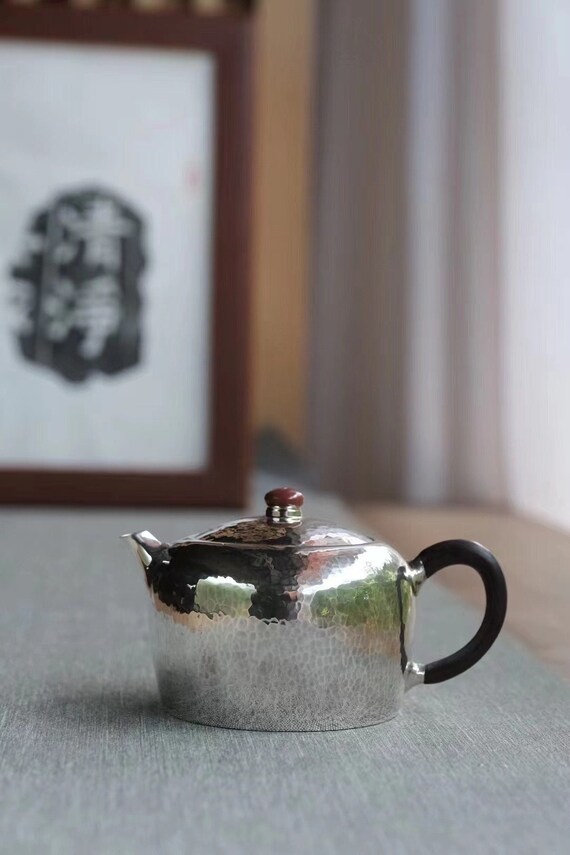 Chinese Big Body Type Silver Teapot With South Red Agate Lid - Etsy