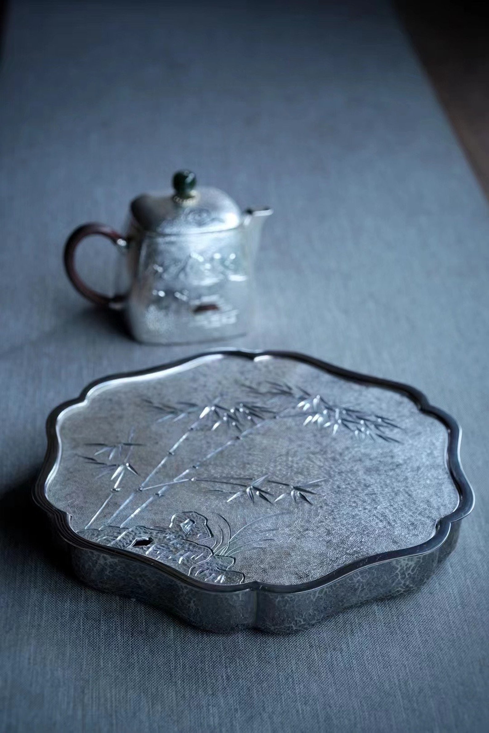 Silver Teapot Trivet With Bamboo Pattern (teapot is Excluded*) - Etsy