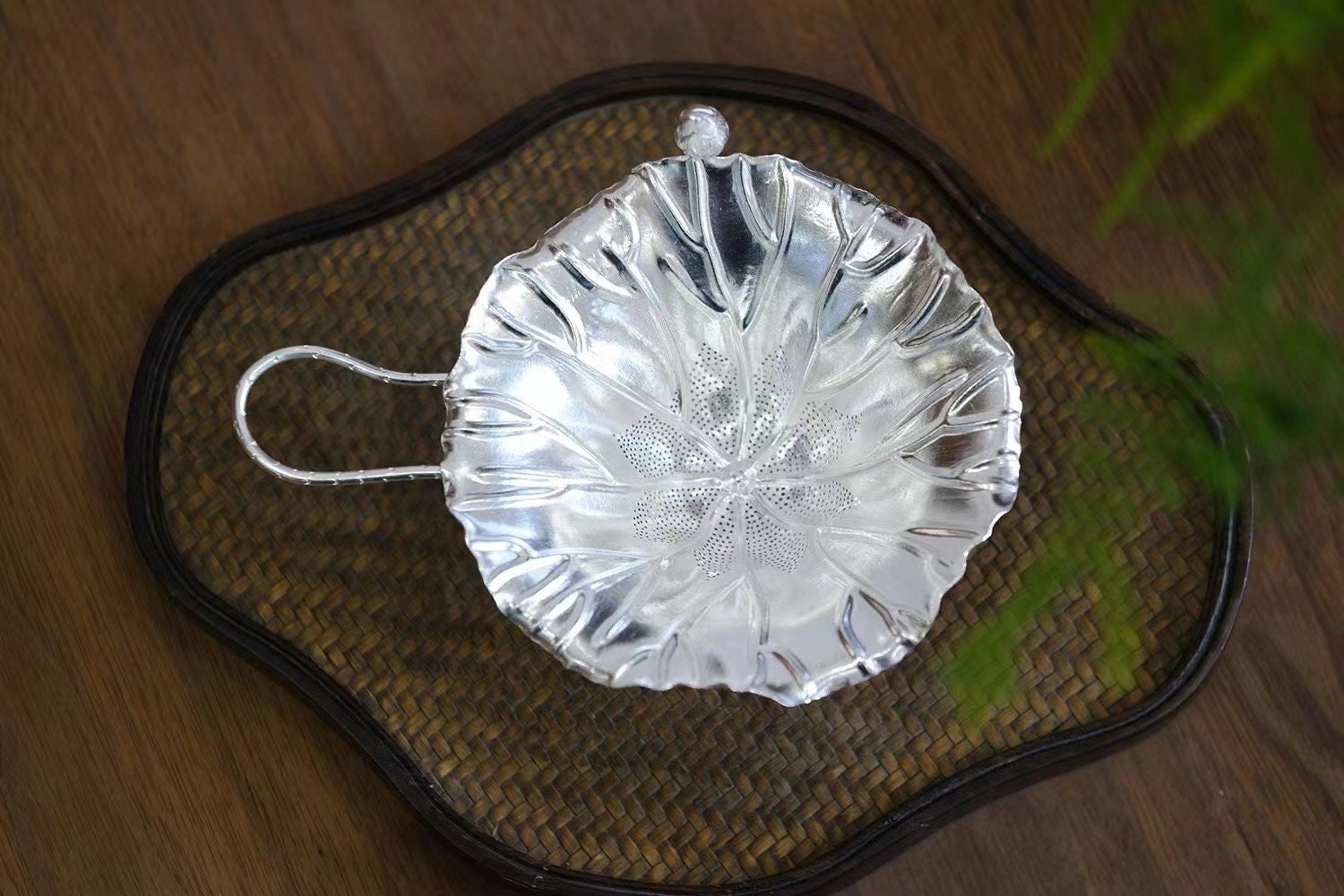 Silver Lotus Leaf-shaped Tea Funnel - Etsy