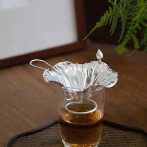 Silver Lotus Leaf-shaped Tea Funnel - Etsy