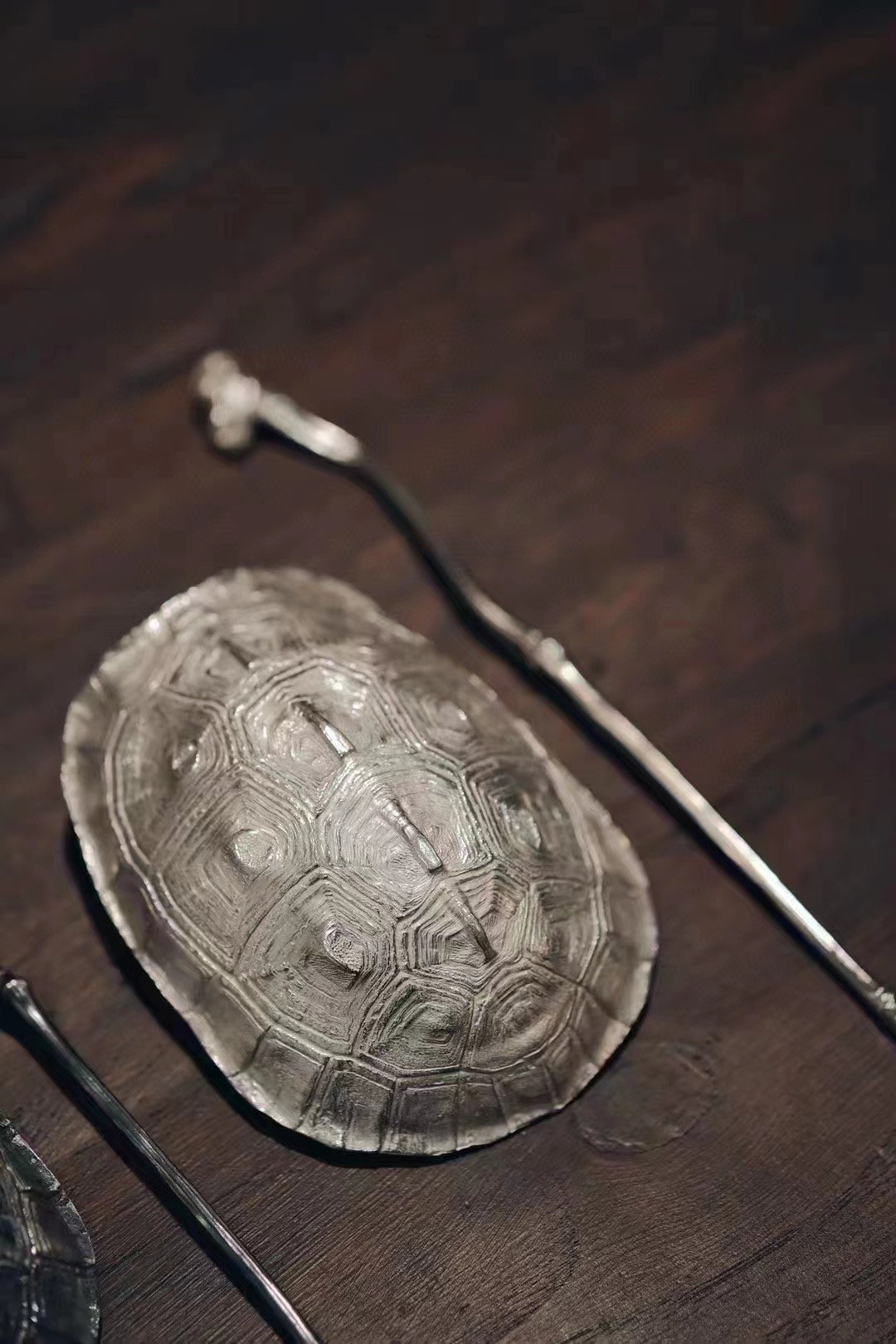 Silver Turtle-shell Like Tea Scoop With Long Tea Spoon for Serving ...