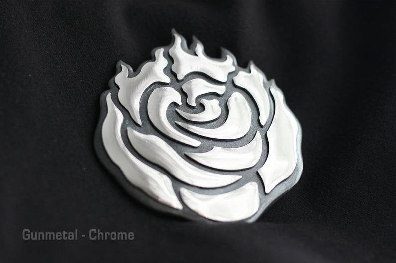 Ruby Rose Silver Brooch Pin or Belt Buckle RWBY Cosplay - Etsy