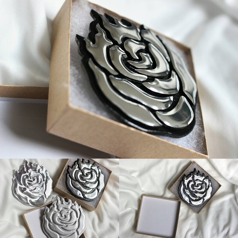 Ruby Rose Silver Brooch Pin or Belt Buckle - RWBY Cosplay Costume - Etsy
