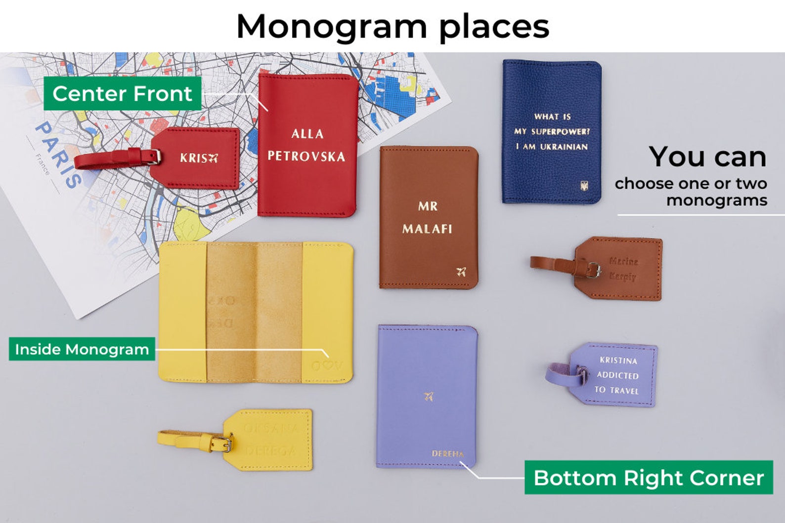 Personalized Passport Cover and Luggage Tag Set Leather - Etsy