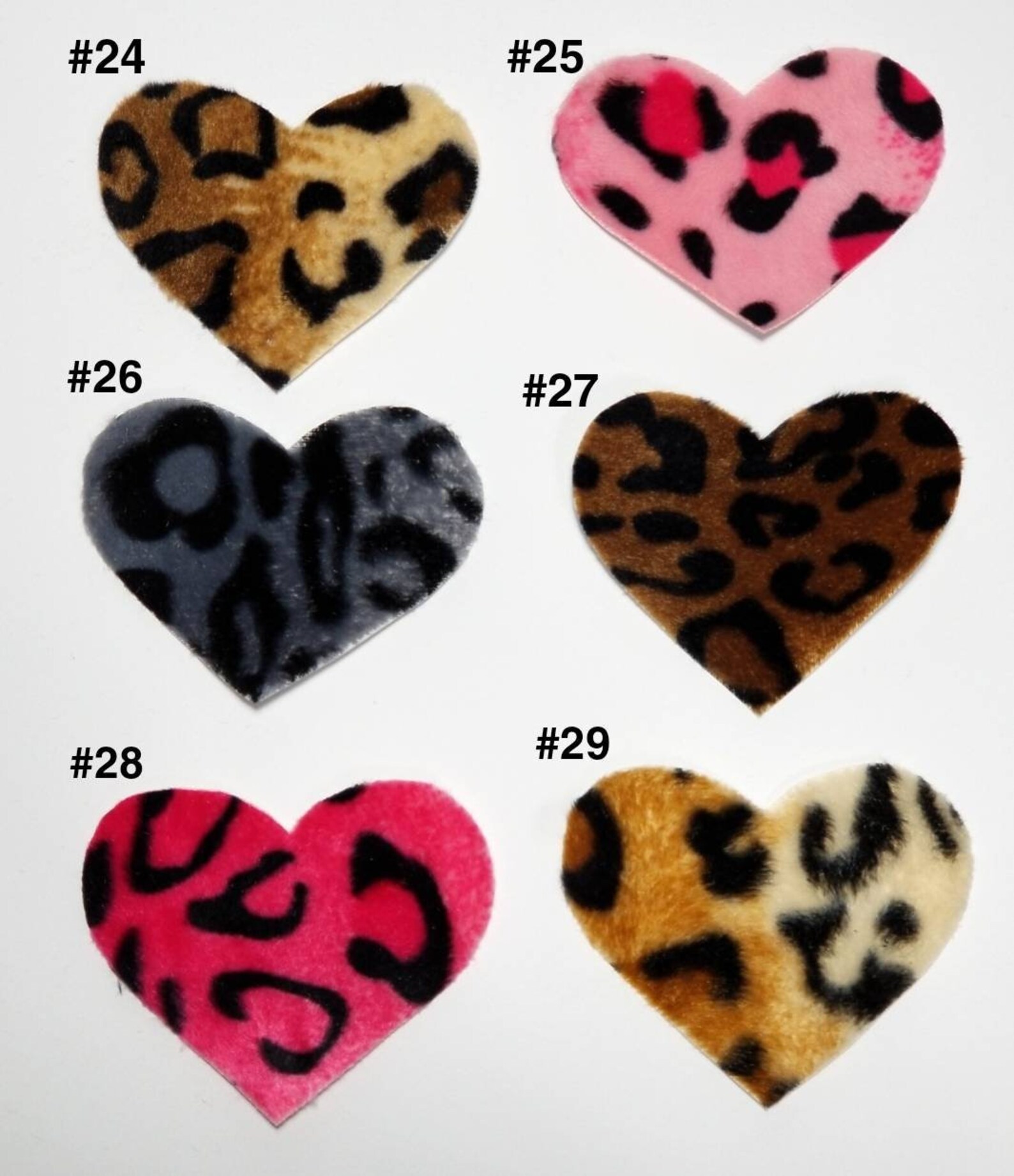 2pc Animal print heart iron on patches applique faux fur | Etsy