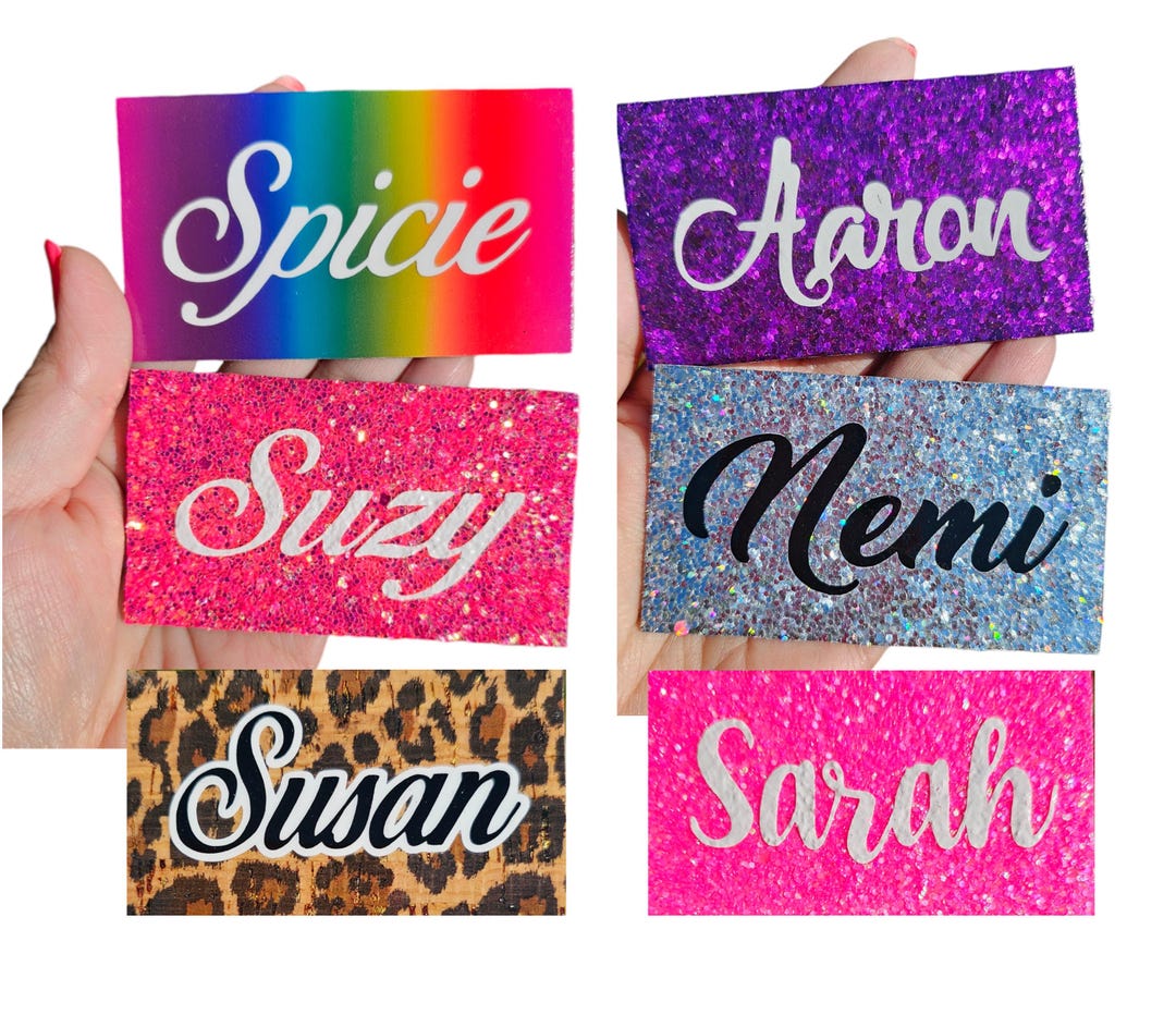 White Board Locker Magnets Name Gloss Sealed Glitter Refrigerator Decor ...