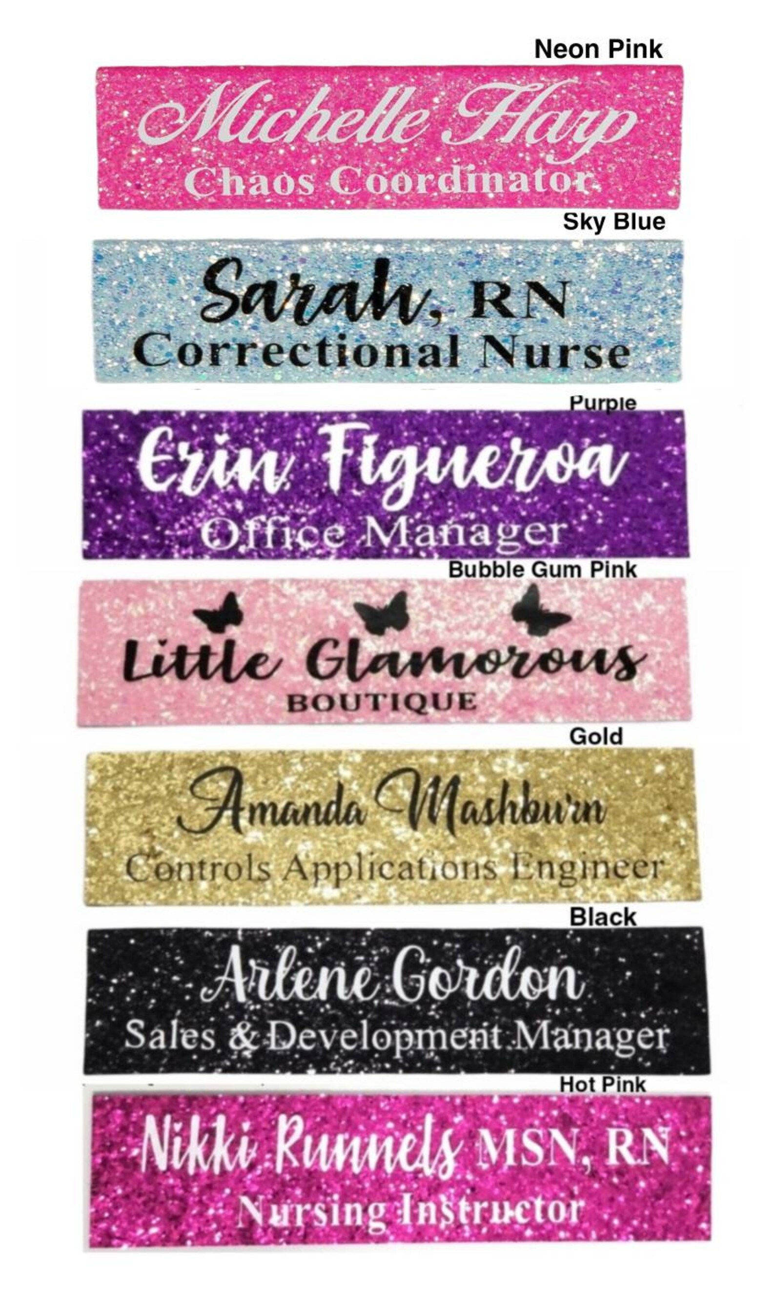 Wall Glitter Name Plate 8x2 Gloss Sealed Sparkle Bling Work - Etsy
