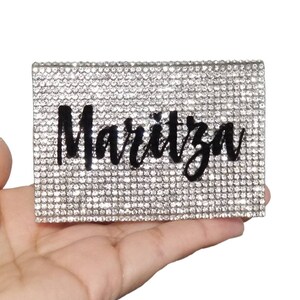 3x2 Mini Diamond Name Plate Standing Rhinestone Crystal Sparkle Desk ...