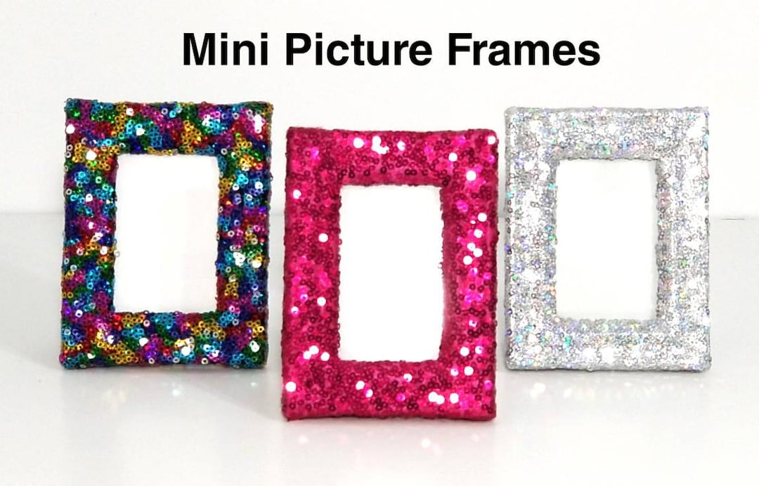 2.5x3.5 Mini Picture Photo Frame Sequin Glitter Bling Desk Room Decor ...