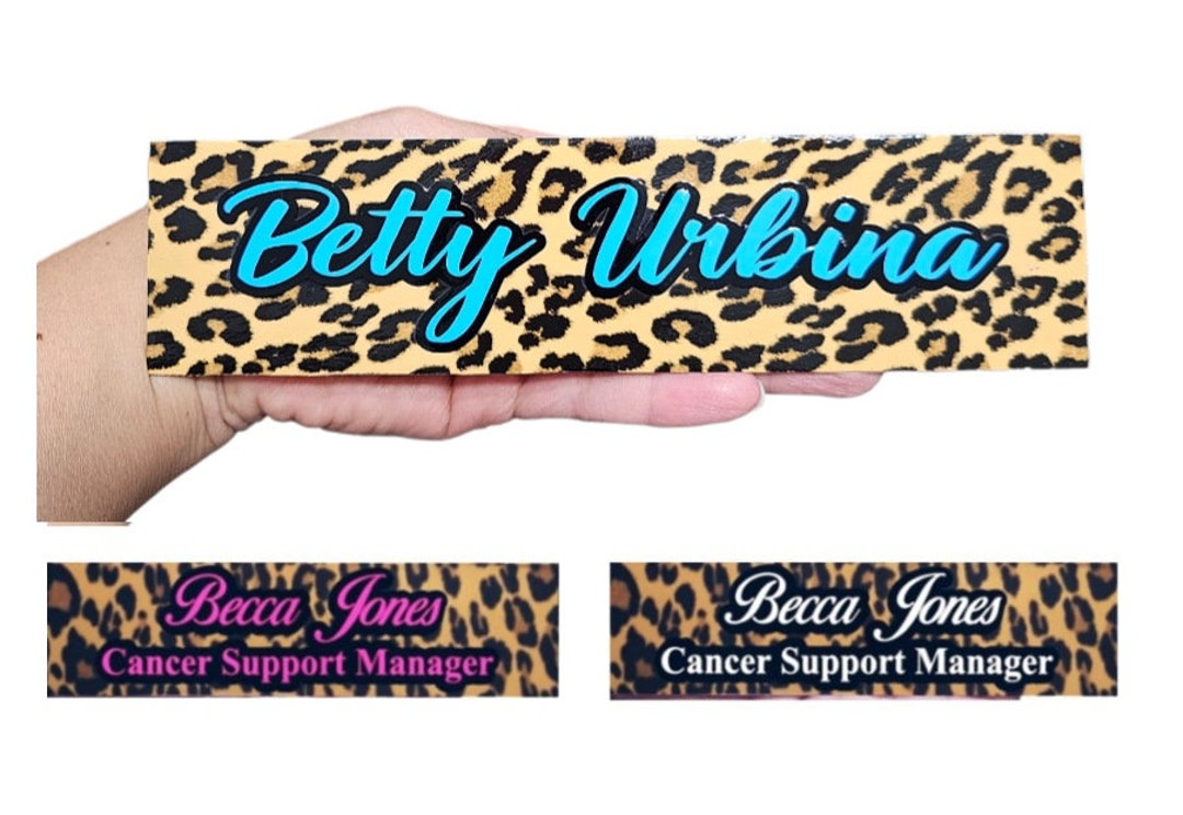 Cheetah Wall Name Plate 8x2 Custom Gloss Sealed Work Office Makeup Room ...