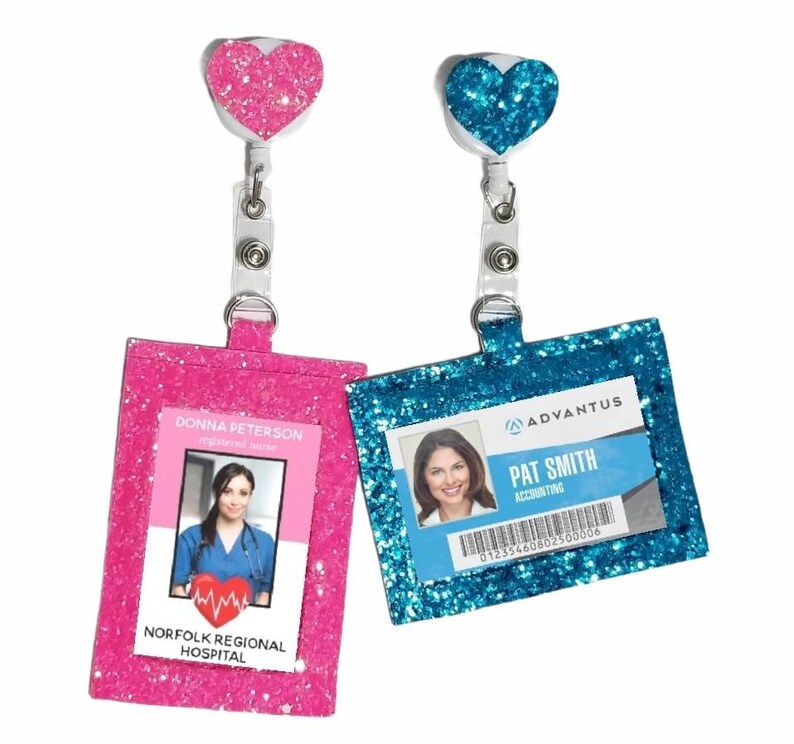 Work Badge Holder Glitter Wallet Vertical Horizontal ID Card - Etsy