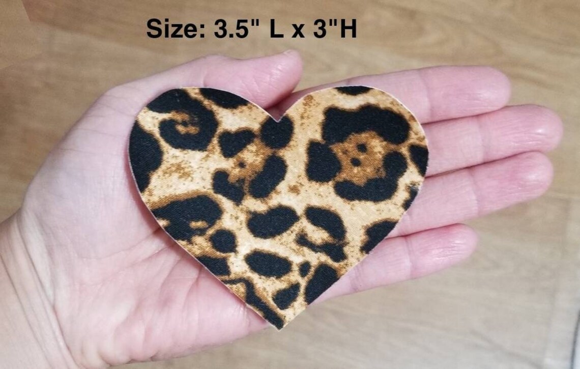 2pc Animal print heart iron on patches applique faux fur | Etsy