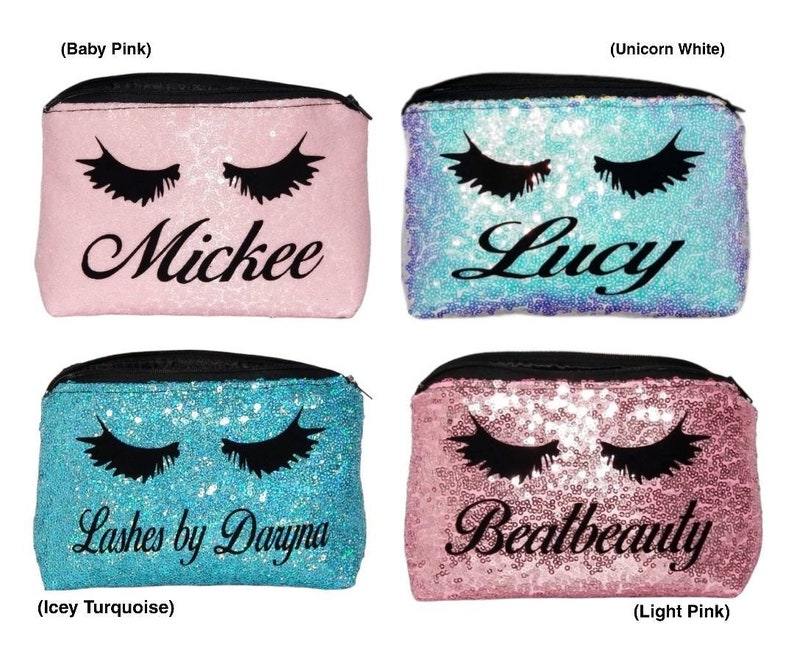 Sequin Glitter Makeup Bag Coin Purse Keychain Gift Set Idea - Etsy