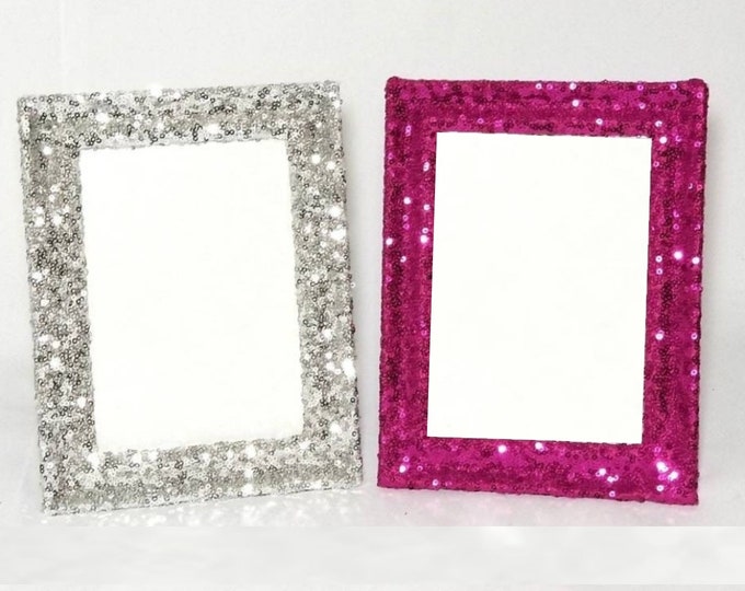 Bling Diamond/silver Frame Hand Placed Photo Frames. Bedazzled Frame ...