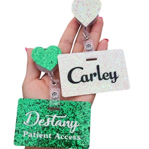 Name Tag Reel Badge Retractable Work ID Card Heart Circle Shaped ...