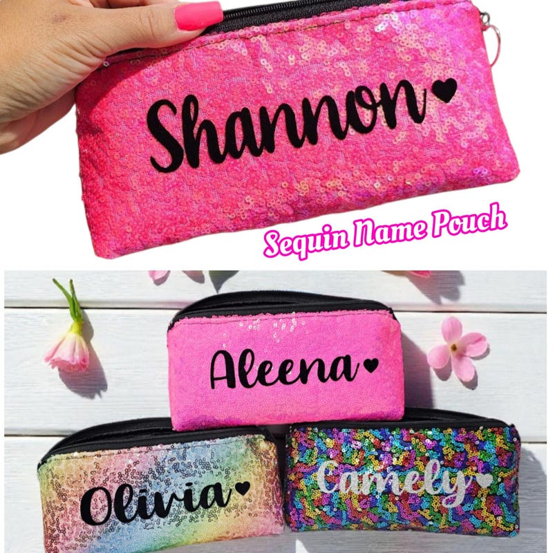 Pink Heart Sequin Purse - Etsy