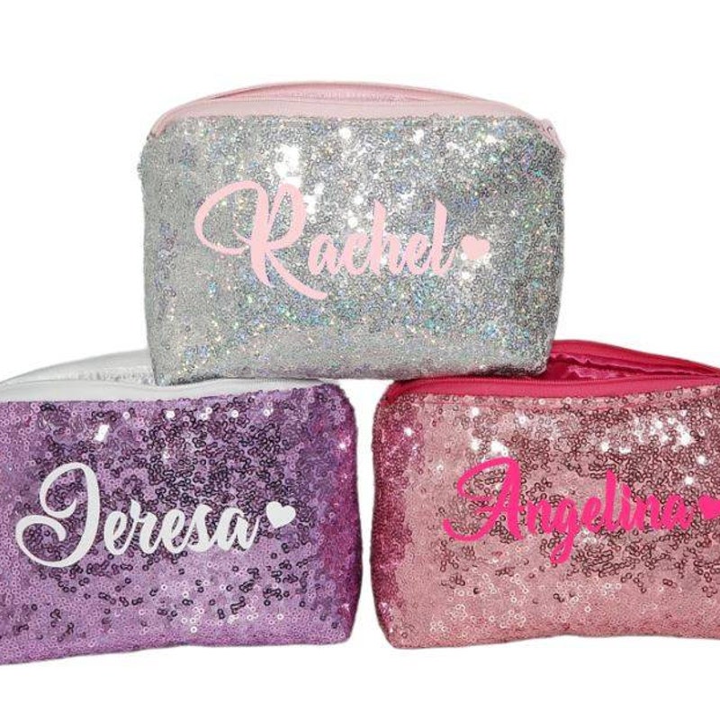 Pink Sparkle Cosmetic Bag - Etsy