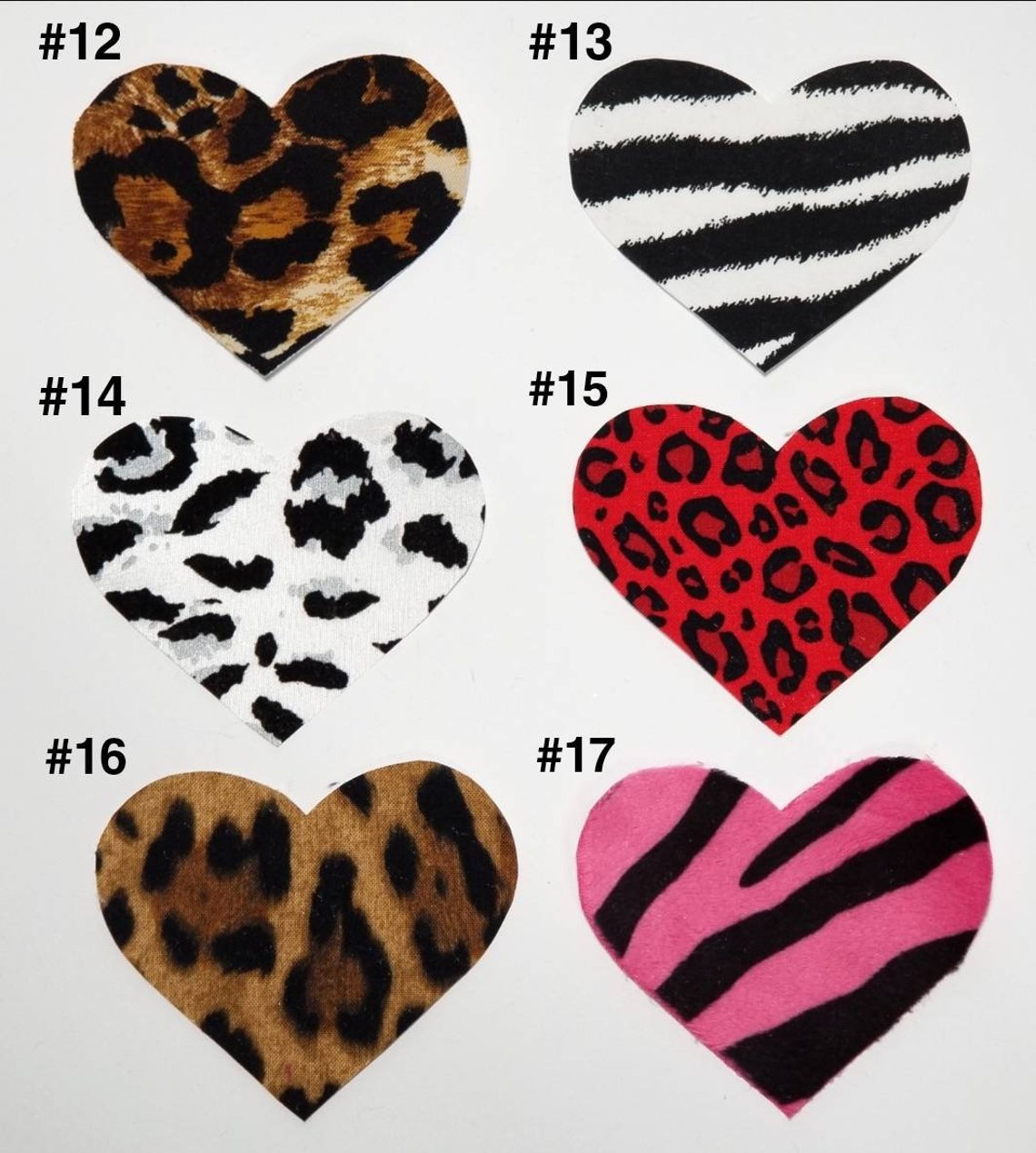 2pc Animal print heart iron on patches applique faux fur | Etsy