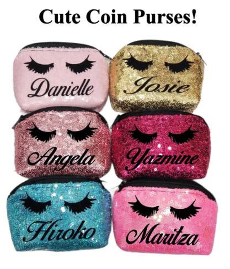 Sequin Glitter Makeup Bag Coin Purse Keychain Gift Set Idea - Etsy