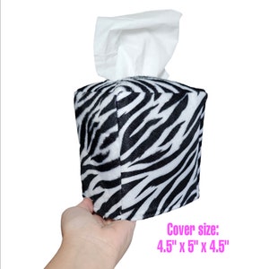Tissue Box Cover Cheetah Leopard Fabric Sleeve Home Room Vanity Desk ...