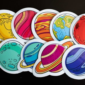 Solar System Planets Laptop Sticker Pack of 9 MacBook Decals. Quality ...