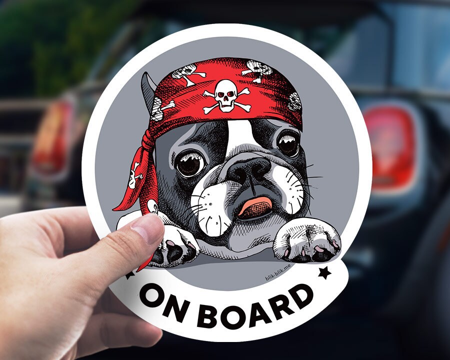 French Bulldog on Board Car Window Sticker for Women. Boston | Etsy