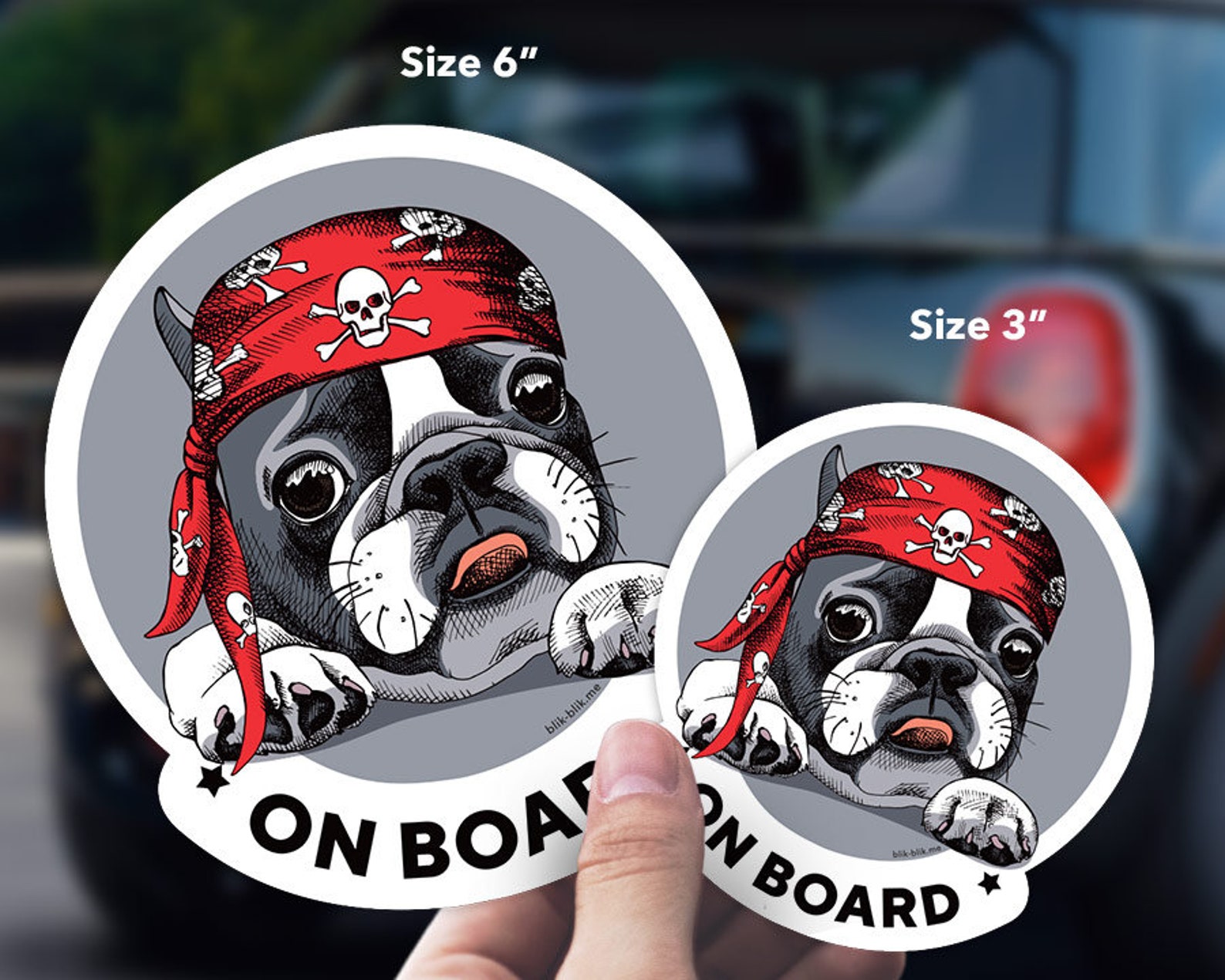 French Bulldog on Board Car Window Sticker for Women. Boston | Etsy