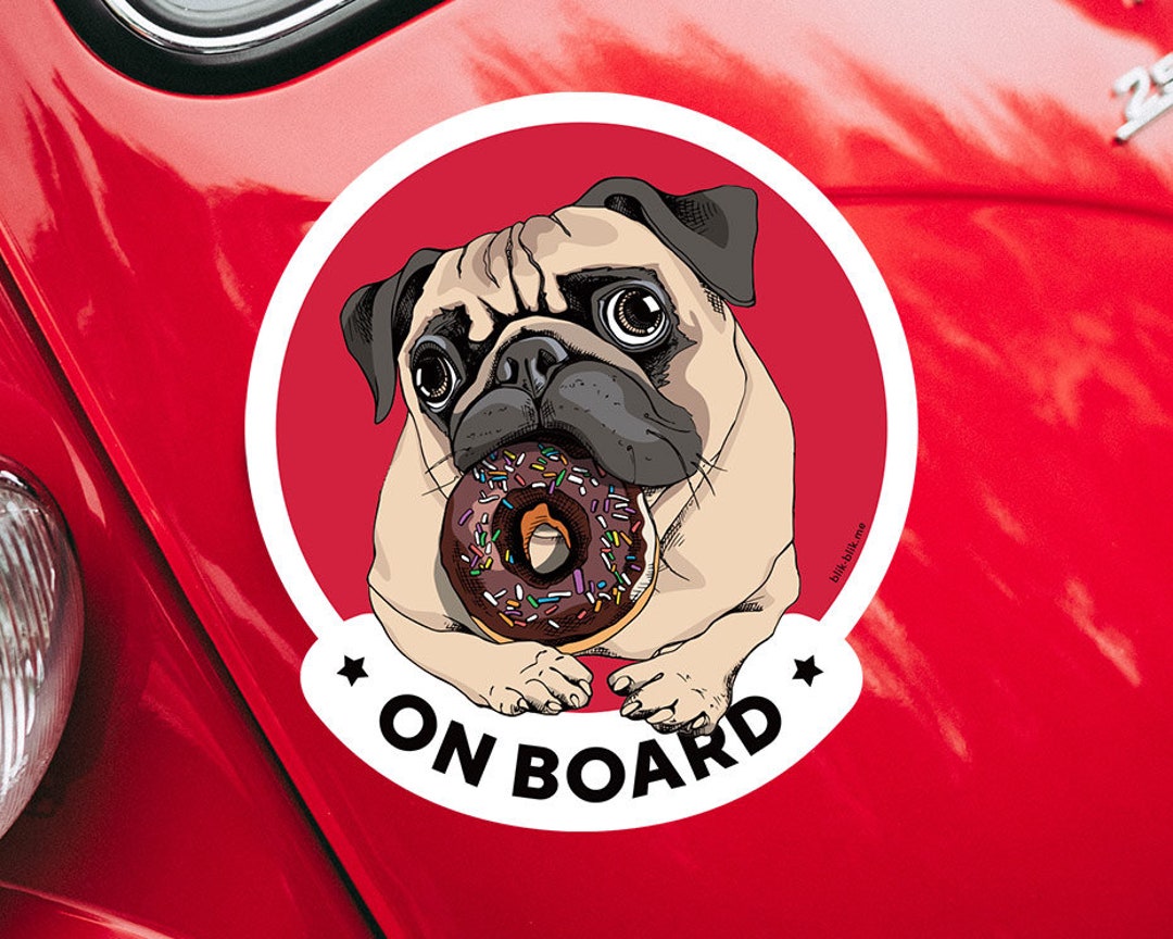 Pug Car Window Sticker: Ideal Gift for Pug Owners & Dog Lovers 6 Inch ...