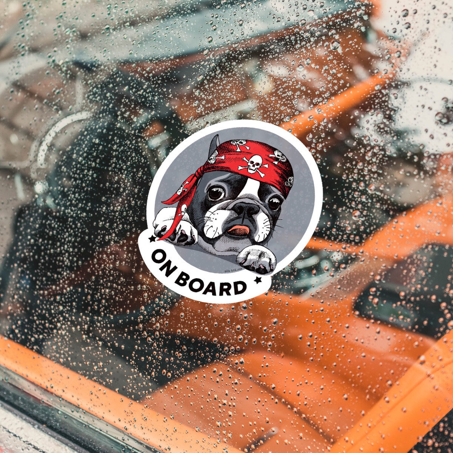 French Bulldog on Board Car Window Sticker for Women. Boston | Etsy