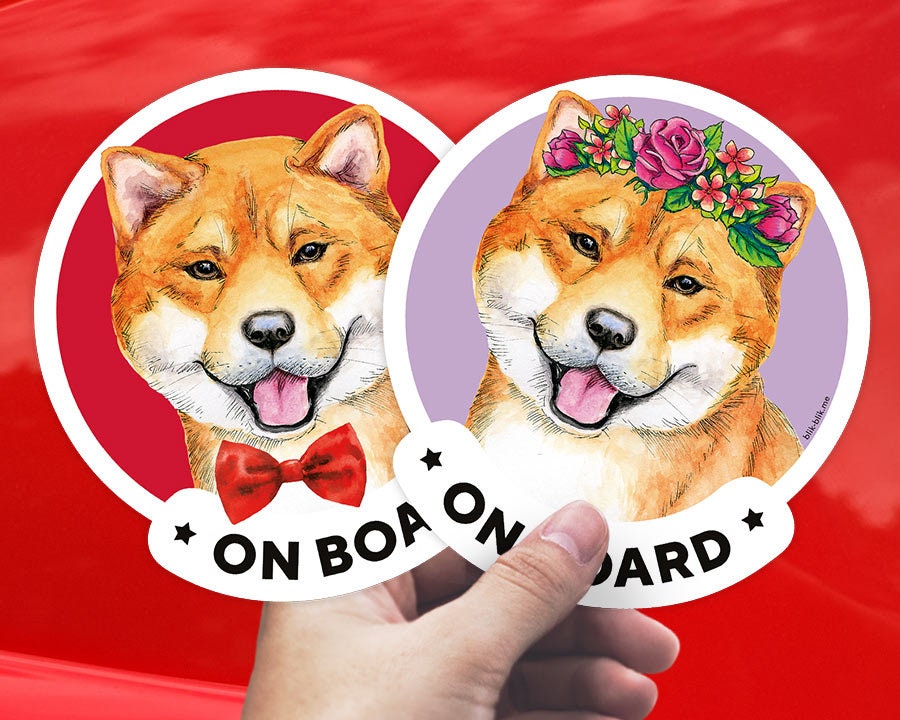 Shiba Inu on Board Car Window Sticker Pack for Women. Shiba | Etsy
