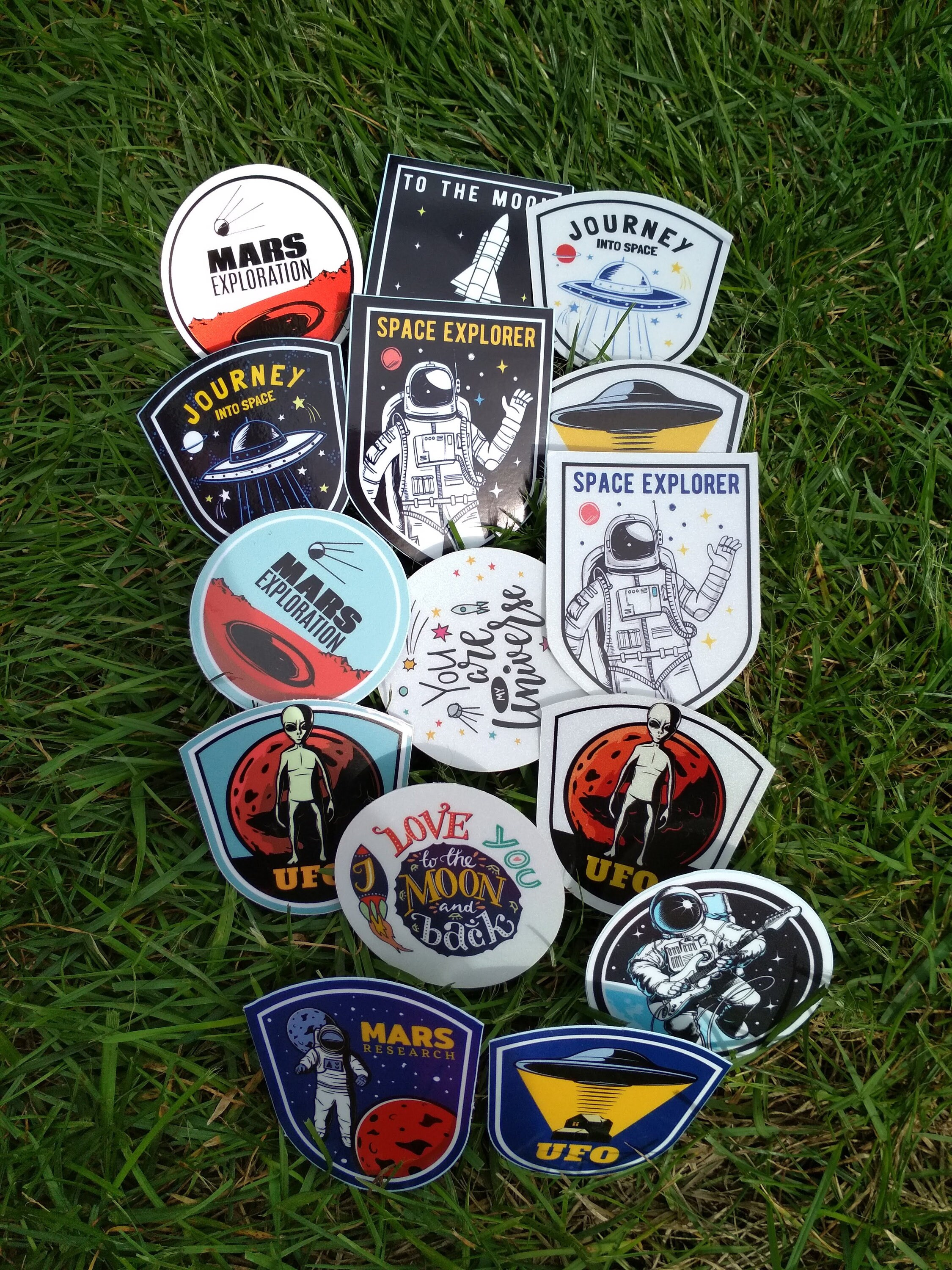 Space UFO reflective sticker pack of 4 vinyl decals 2.3 | Etsy